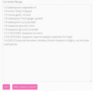 Custom Recipe Divider Calculator - Miss Vickie