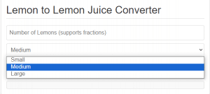 Lemon Juice Calculator - Miss Vickie