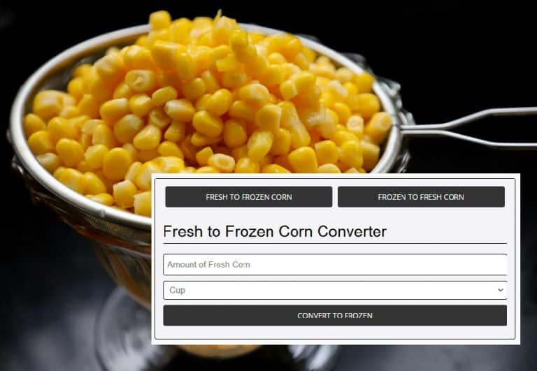 Fresh To Frozen Corn Converter - Miss Vickie