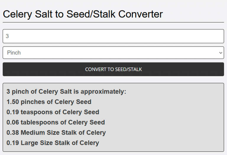 How Much Celery Salt Equals 2 Stalks Of Celery | Detroit Chinatown