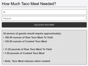 Taco Meat Per Person and Portion Calculator - Miss Vickie