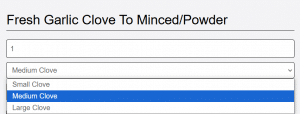 Fresh Garlic Clove, Minced and Powder Converter - Miss Vickie