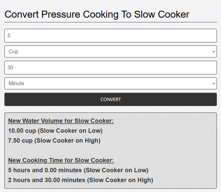 Pressure Cooking and Slow Cooker Converter - Miss Vickie