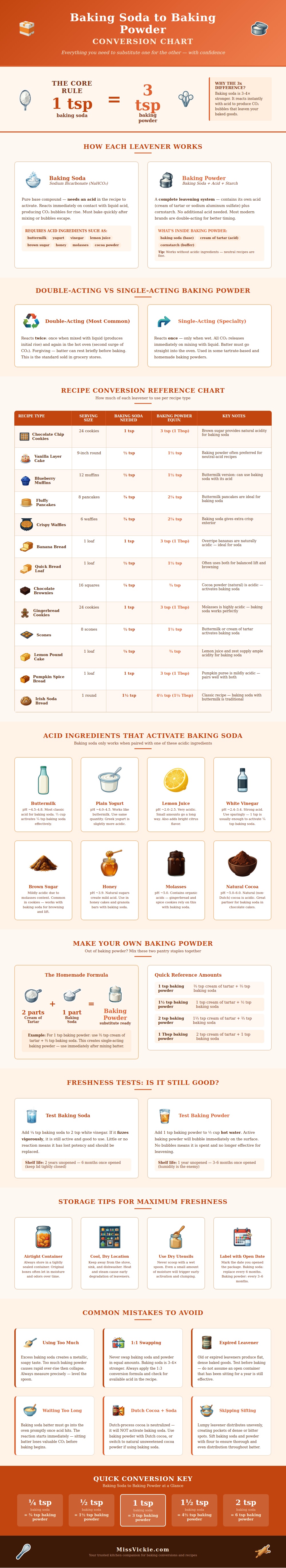 Baking Soda To Baking Powder Conversion Chart - Miss Vickie