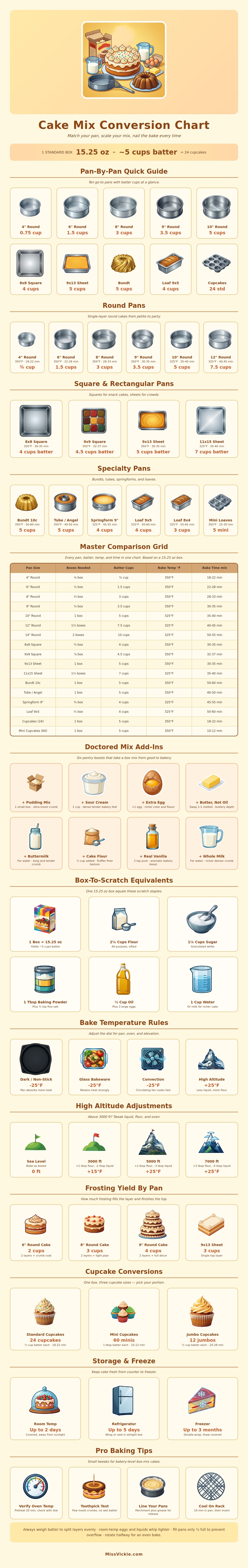 Cake Mix Conversion Chart - Miss Vickie