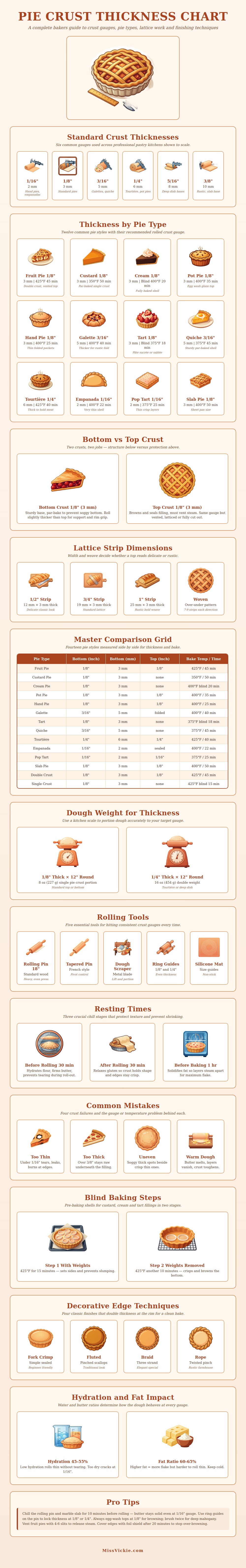 Pie Crust Thickness Chart - Miss Vickie
