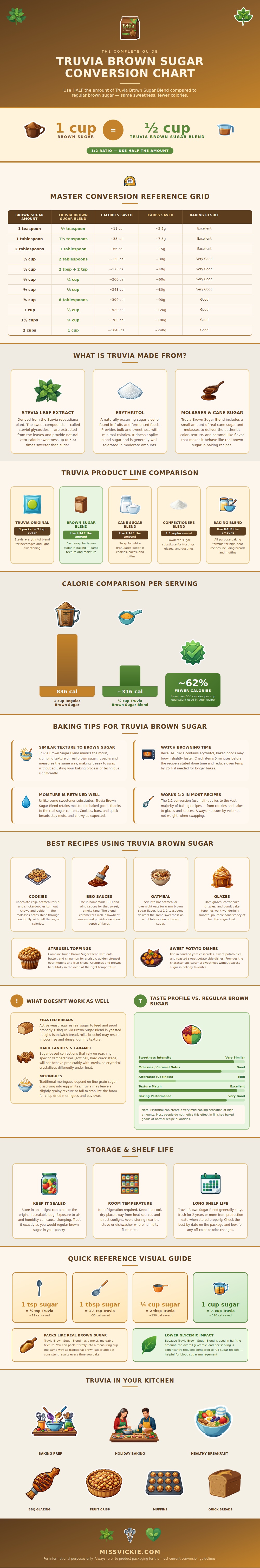 Truvia Brown Sugar Conversion Chart - Miss Vickie